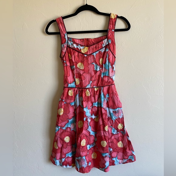 Modcloth | Dresses | Retrolicious Folter Red Poppy Floral Dress M ...